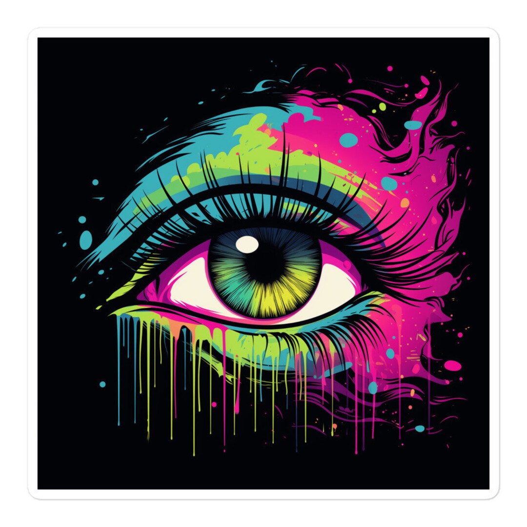 Neon Lady Eye, RAD Vinyl Sticker, 80s 90s Aesthetic, Retro Vibes ...