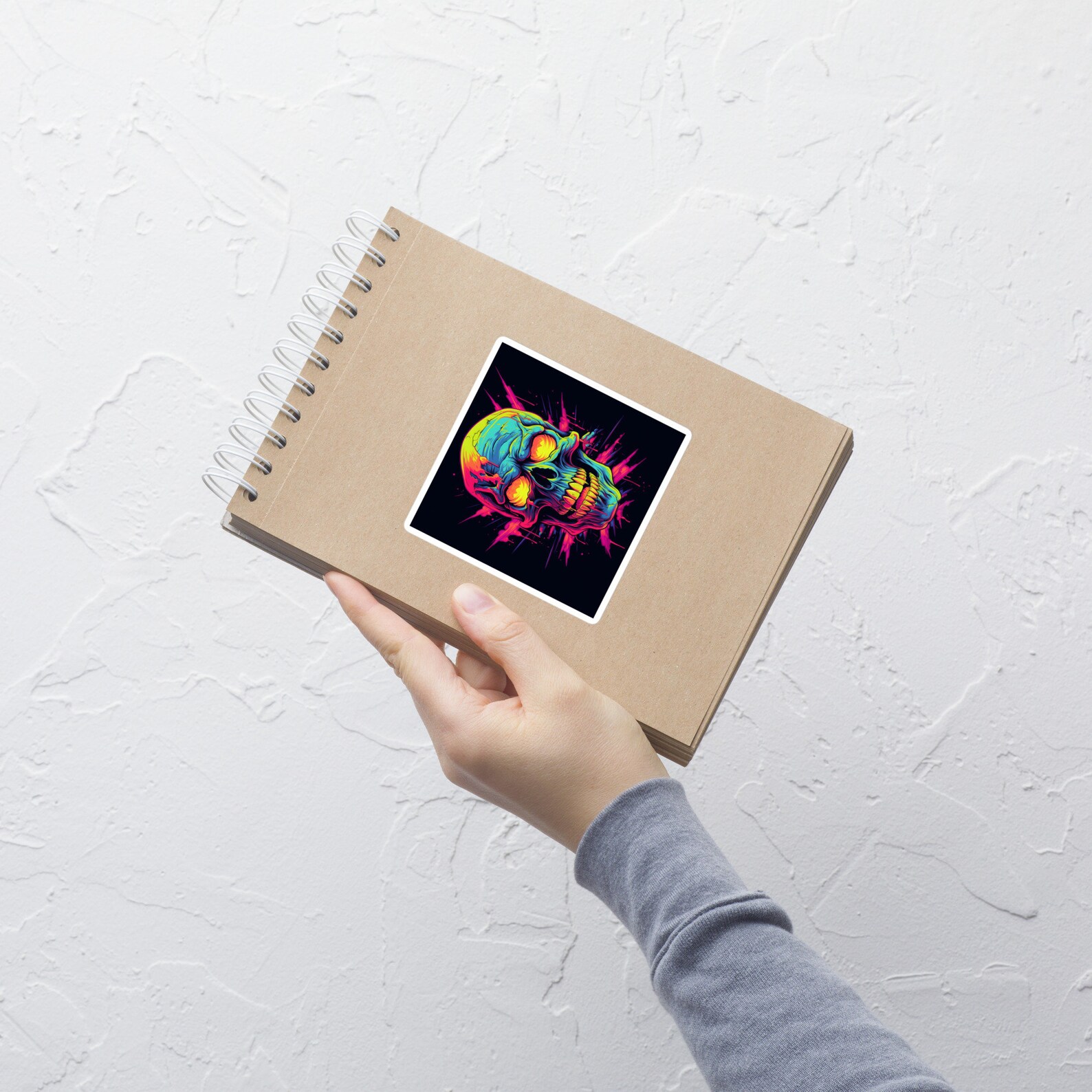 Neon Terror Skull, Rad Sticker, 80s, 90s, Retro Vibe, Electric, Neon ...