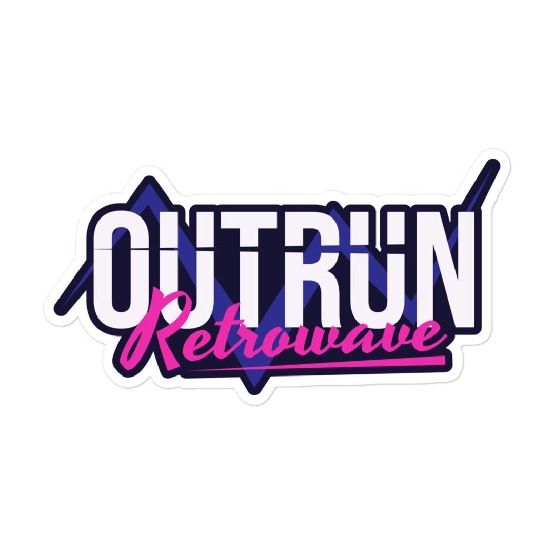 Outrun Retrowave Kiss-cut Vinyl Sticker, 80s, 90s, Retro Logo, Neon ...