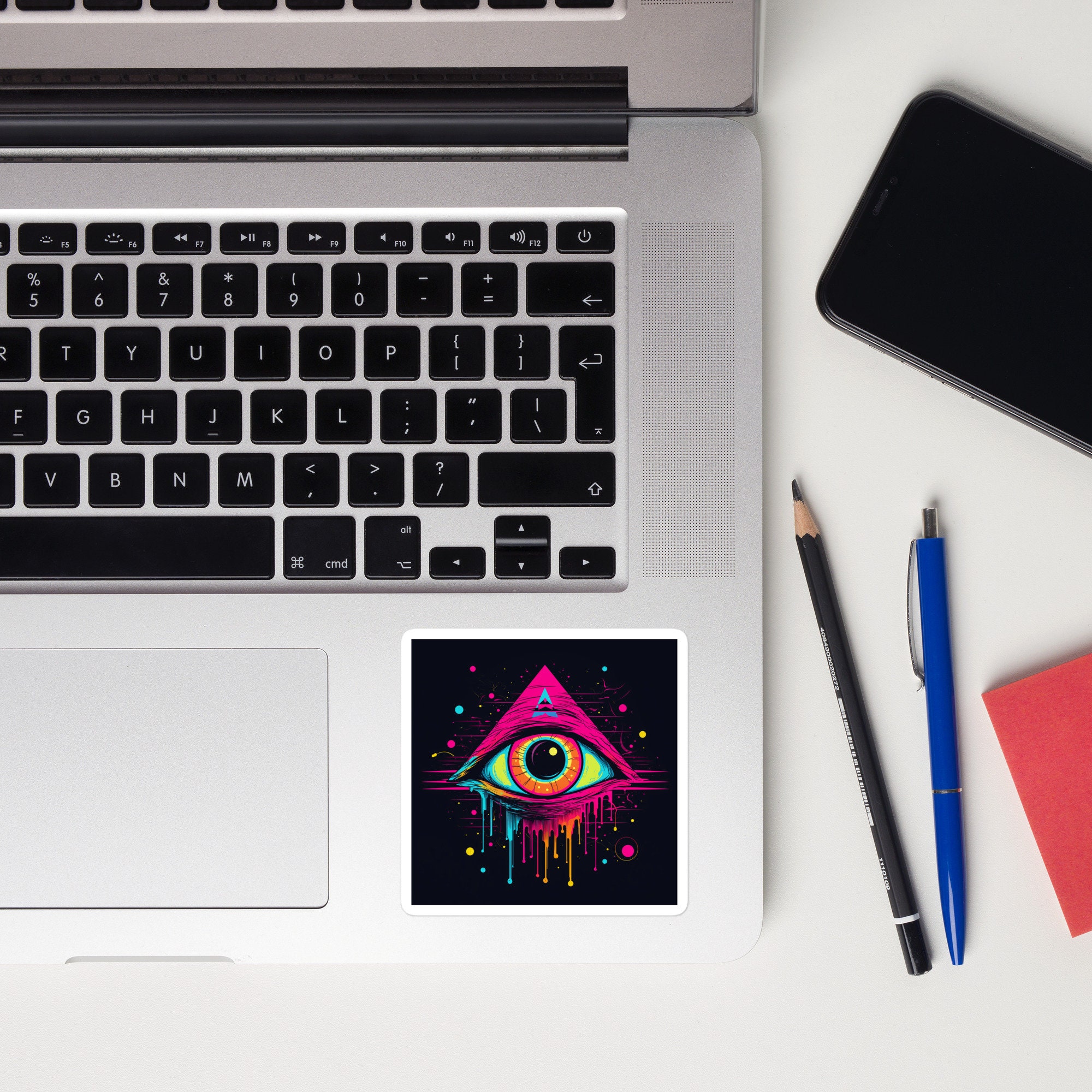 Neon Evil Eye, RAD Vinyl Sticker, 80s 90s Aesthetic, Retro Vibes ...