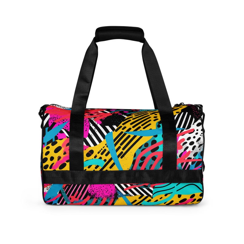Abstract Neon Zebra Cheetah Print Gym Bag, Rad 80s 90s, Retro Vibes ...