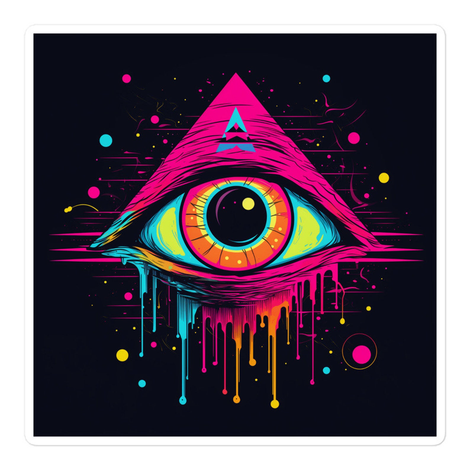 Neon Evil Eye, RAD Vinyl Sticker, 80s 90s Aesthetic, Retro Vibes ...
