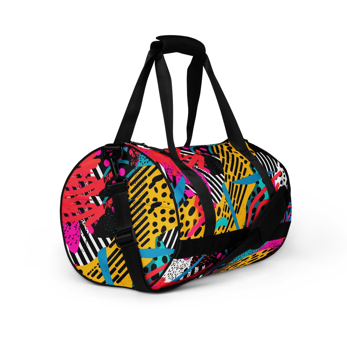 Abstract Neon Zebra Cheetah Print Gym Bag, Rad 80s 90s, Retro Vibes ...
