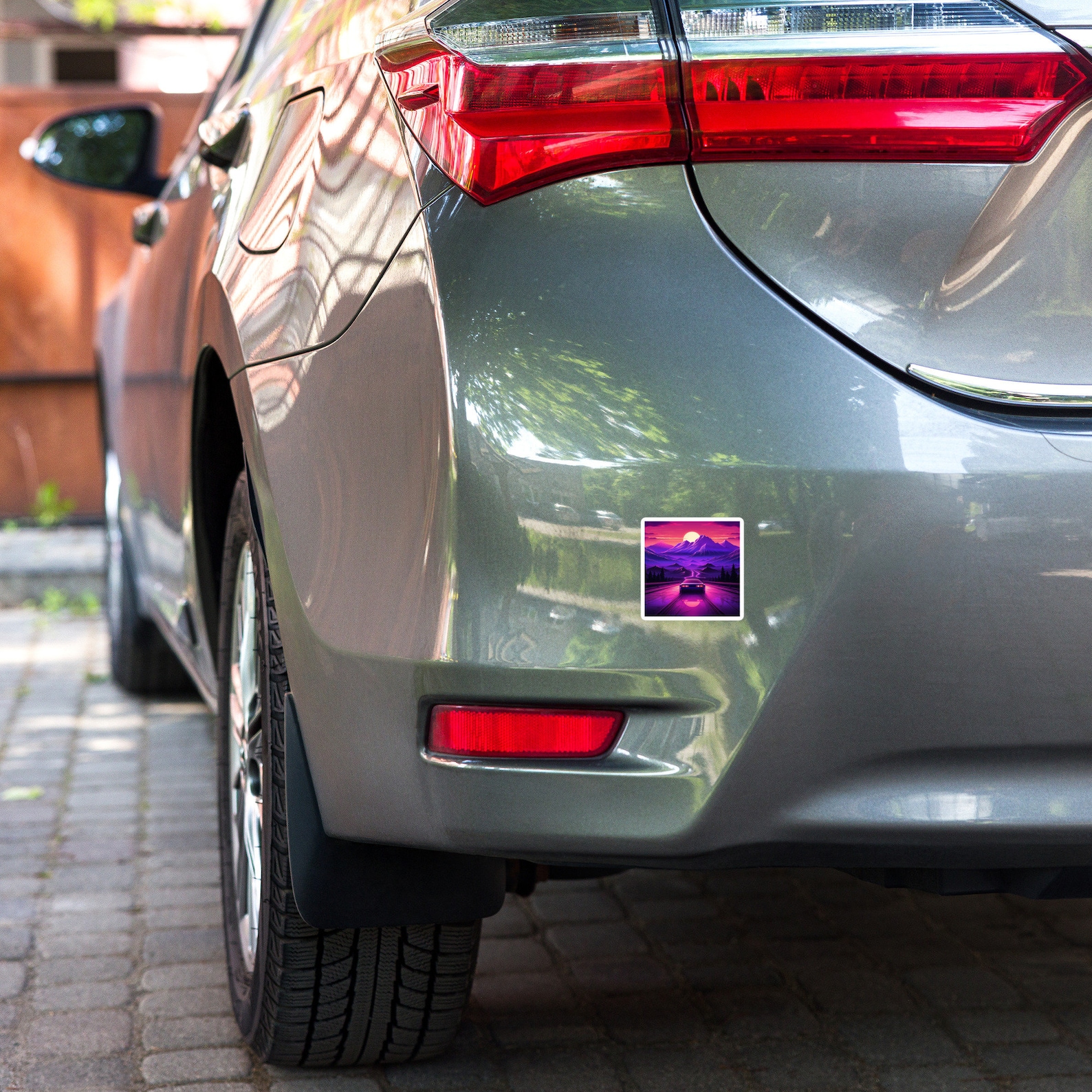 Purple Mountain Sunset Turbo Racer, RAD Vinyl Sticker, 80s 90s ...
