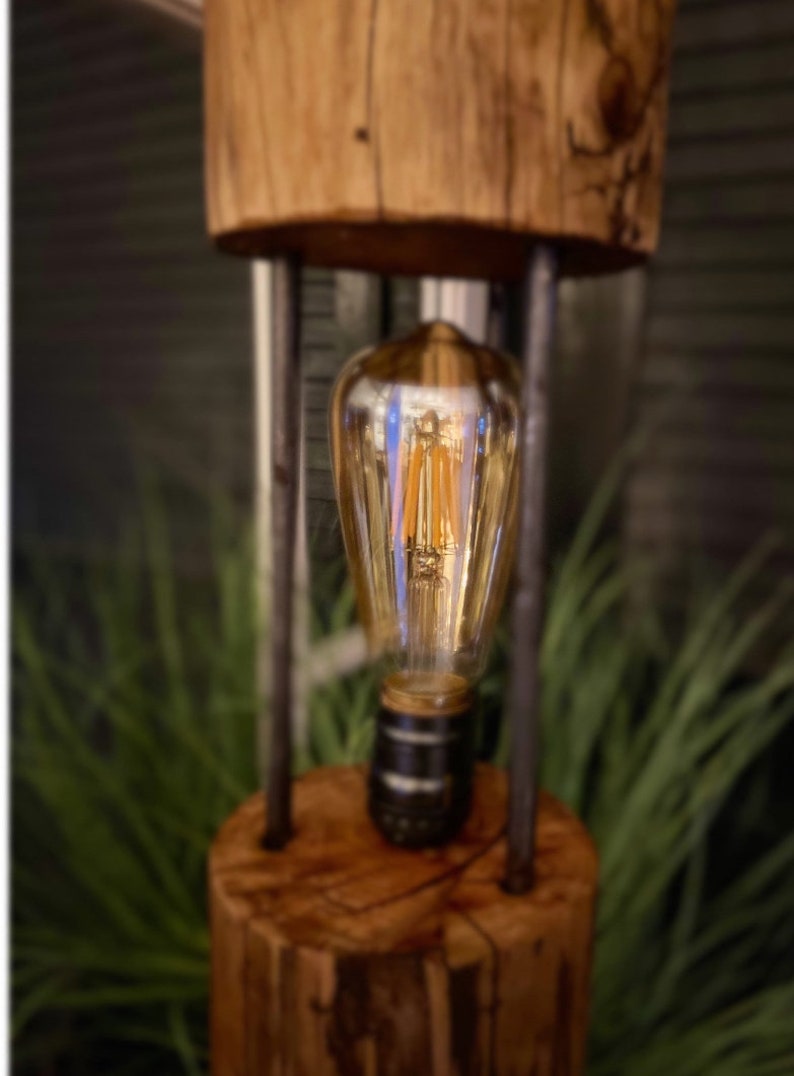 Rustic Wooden Floor Standing Lamp, Handmade From Reclaimed Wood With ...