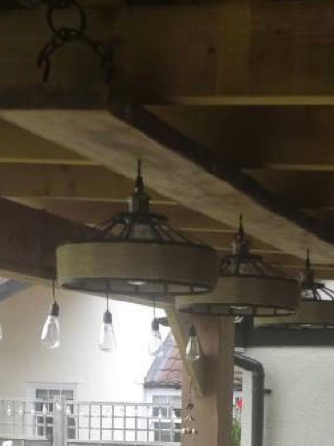 Stunning Reclaimed Wood/live Edge, Beam Light , Treated, 3 Pendant ...