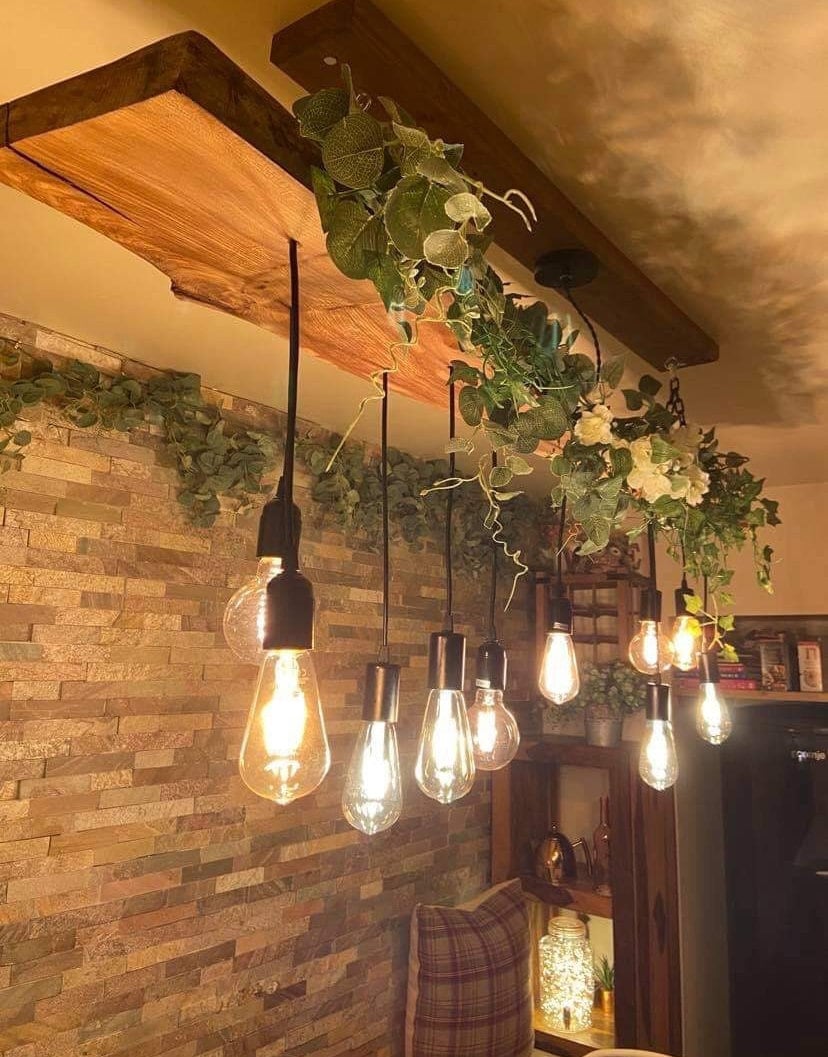 Rustic Handmade Live Edge Wooden Pendant Ceiling Light Rustic Handmade Live Edge Wooden Pendant Ceiling Light