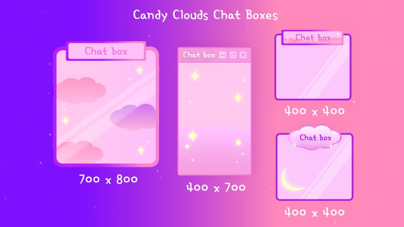 Twitch Chat Box Overlay Candy Clouds Edition - Etsy