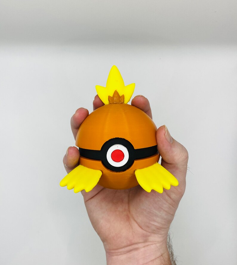 Unique 3D Printed Torchic Pokeball Custom Pokemon Inspired Collectible ...