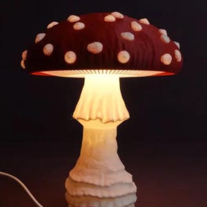 3D Printed Mushroom Lamp - Unique Toadstool Night Light for Home Decor ...