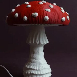 3D Printed Mushroom Lamp - Unique Toadstool Night Light for Home Decor ...