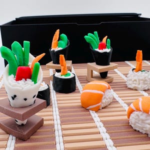 Sushi Chess Set - 3D Printed Chess Board - Cute Sushi Chess Pieces ...