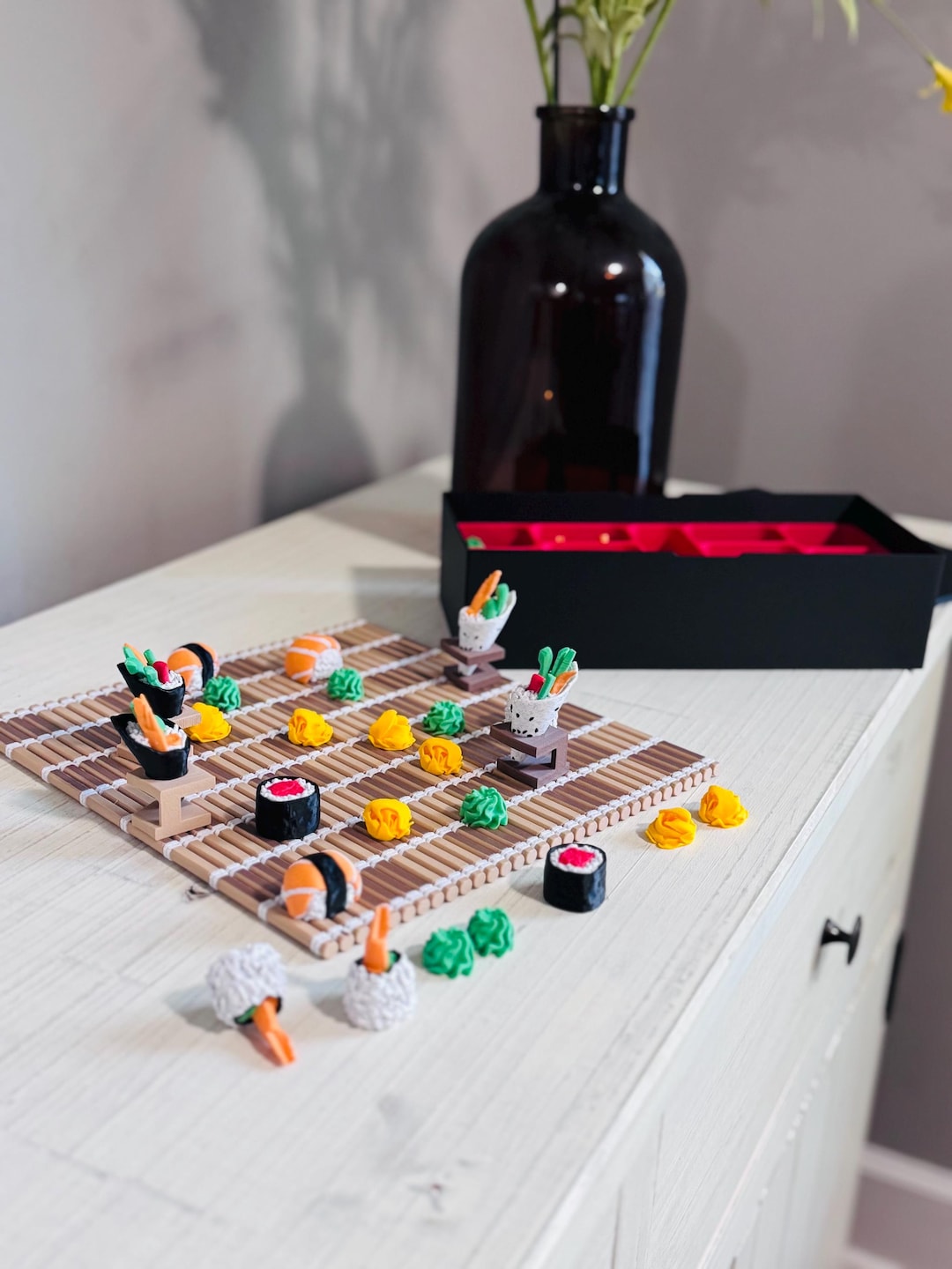 Sushi Chess Set – 3D Printed Roll-up Travel Board Game for Sushi Lovers ...