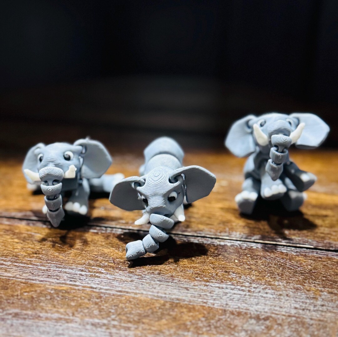 Articulated Elephant Fidget Toy: 3D Printed Desk Pet - Etsy