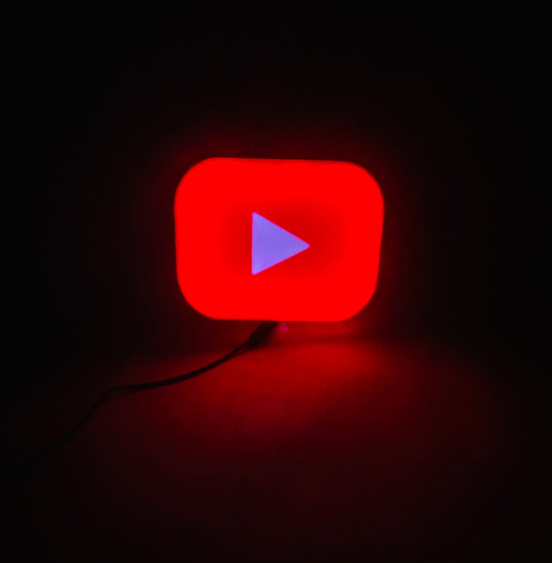 3D Printed Youtube Play Button Lamp Custom LED Light Personalized ...