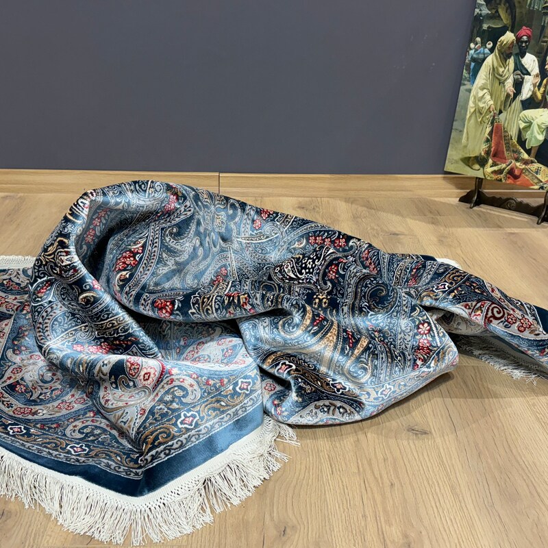 Blue Round Rug - Etsy