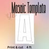 SQUARE Number 3 Mosaic Template, Mosaic Numbers. Three Mosaic Number ...