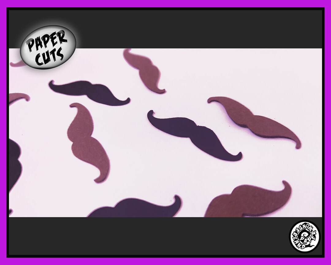 PAPER Mustaches Die Cut Cute Shape Confetti Craft Scrapbooking ...