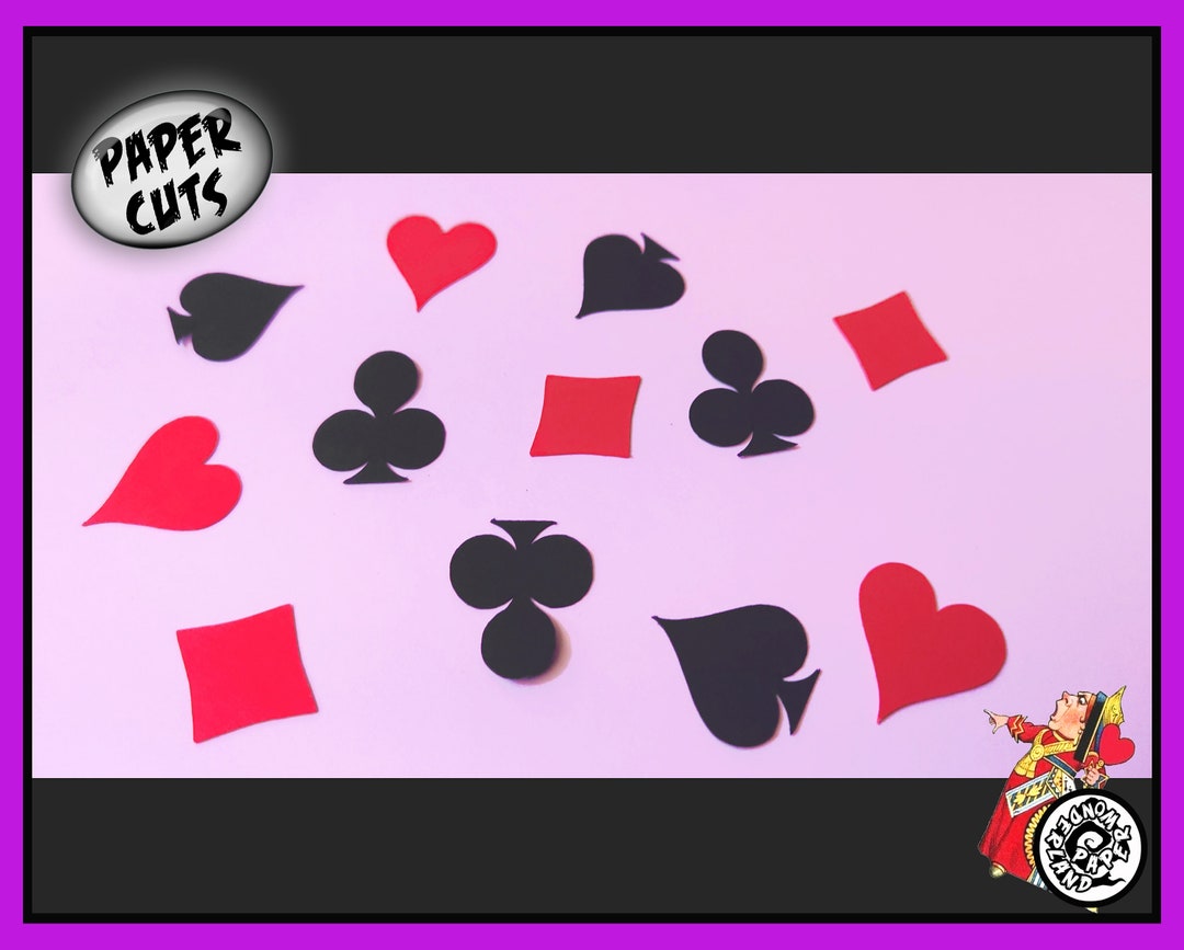 PAPER Cards Suit Alice in Wonderland Heart Spades Diamonds Die Cuts ...