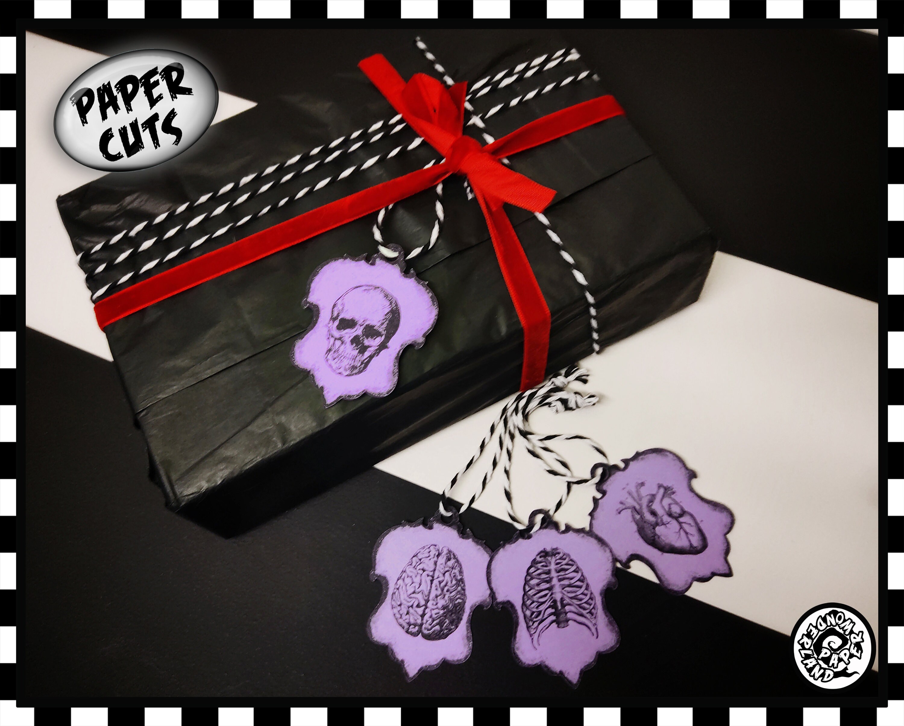 PAPER Hang Tag Halloween Hole Die Cut Shape Confetti Present Horror ...