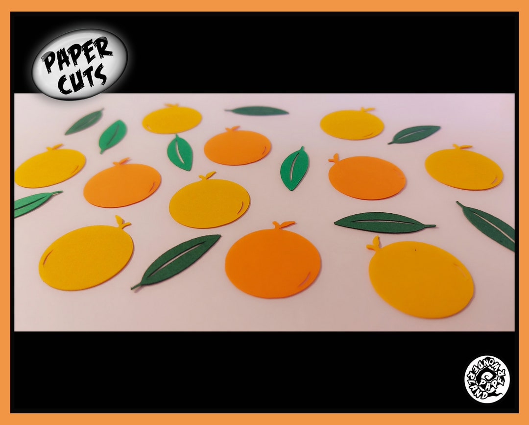 PAPER Orange Fruit Die Cut Cute Kawaii Confetti Craft Scrapbooking ...