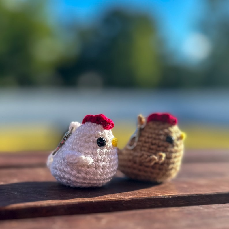 Chicken Crochet Keychain/book Bag Charm - Etsy