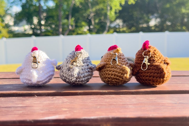 Chicken Crochet Keychain/book Bag Charm - Etsy