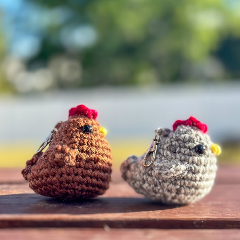 Chicken Crochet Keychain/book Bag Charm - Etsy