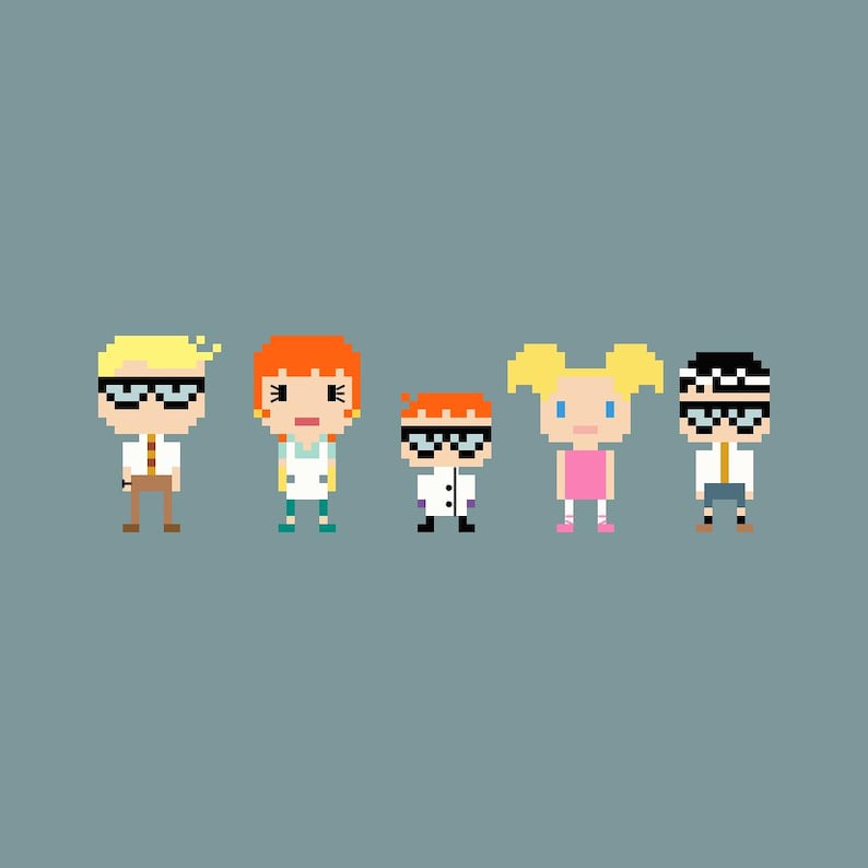 Dexter's Laboratory Inspired Chibi Cross Stitch Pattern, Instant ...