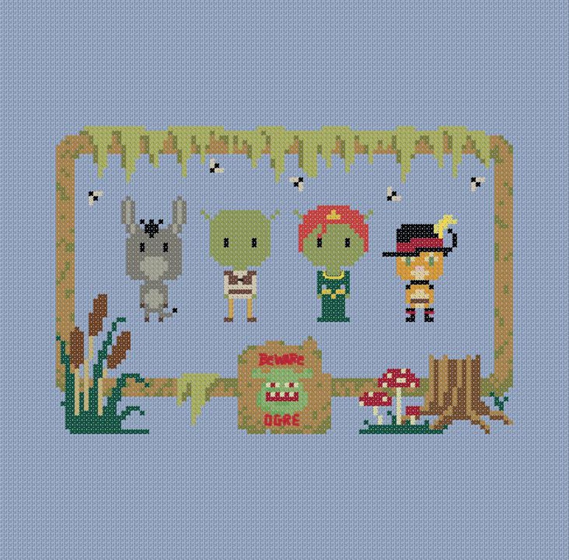 Shrek Inspired Chibi Cross Stitch Pattern Instant Download PDF, Cute ...