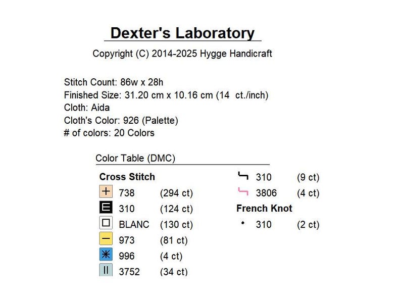 Dexter's Laboratory Inspired Chibi Cross Stitch Pattern, Instant ...