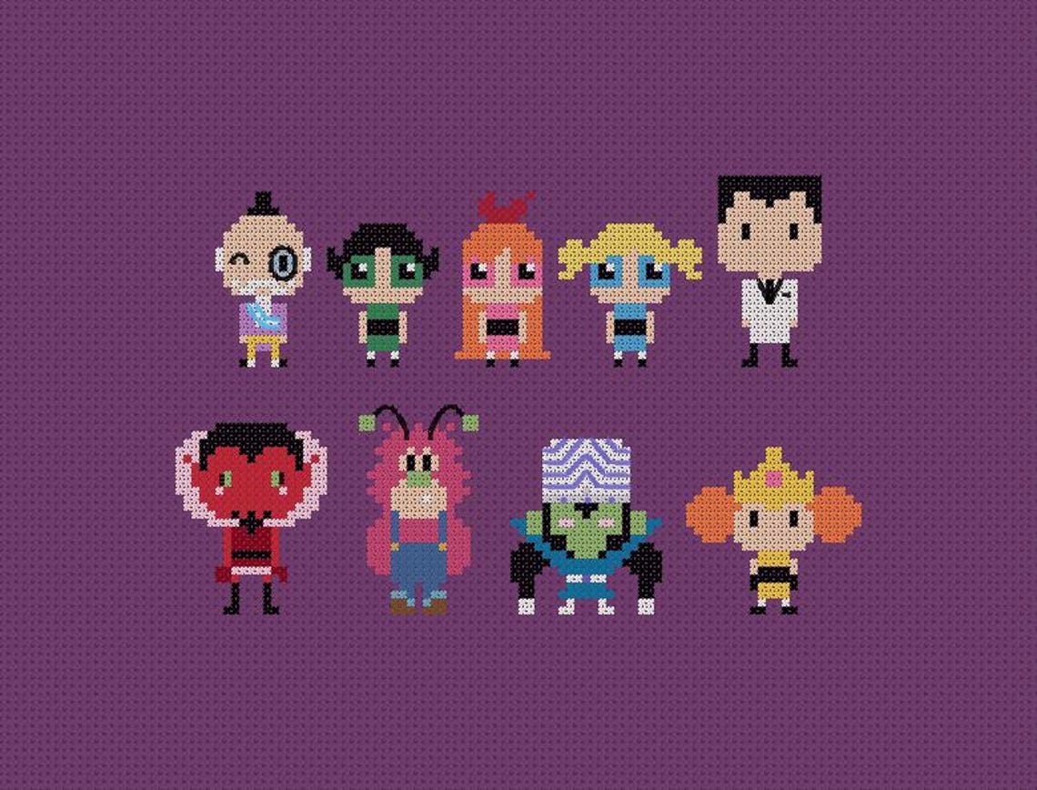 Powerpuff Girls Chibi Cross Stitch Pattern PDF – Digital Download, 90s ...