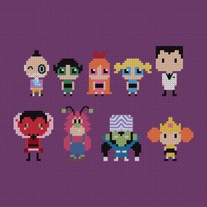 Powerpuff Girls Chibi Cross Stitch Pattern PDF – Digital Download, 90s ...