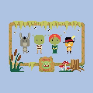 Ogre Swamp Chibi Cross Stitch Pattern, Movie Fan Art Embroidery Chart ...