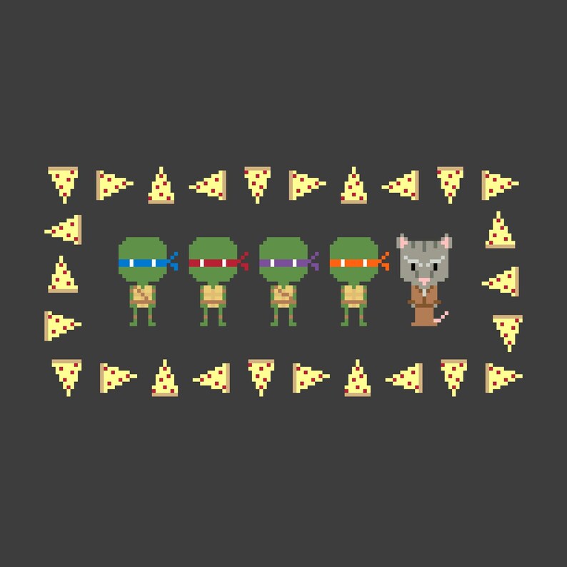 TMNT Cross Stitch Pattern PDF, Chibi Teenage Mutant Ninja Turtles ...