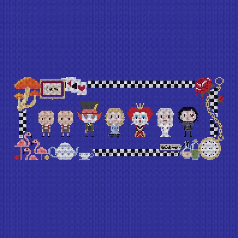 Alice in Wonderland Inspired Chibi Cross Stitch Pattern PDF – Tim ...