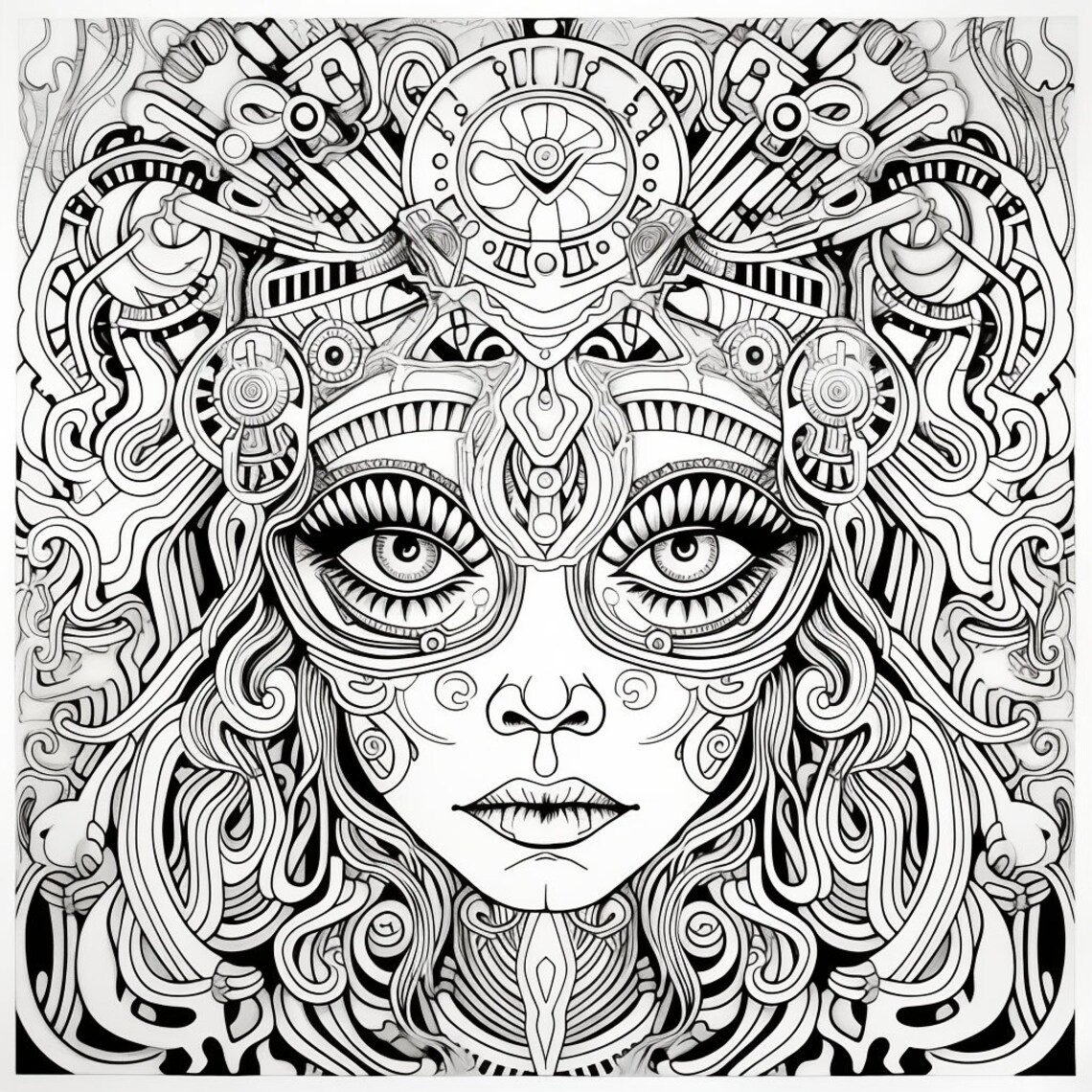 Coloring Page for Adults Level Difficult - Etsy