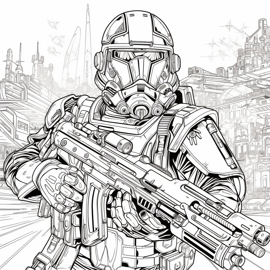 Coloring Pages Space Warriors - Etsy