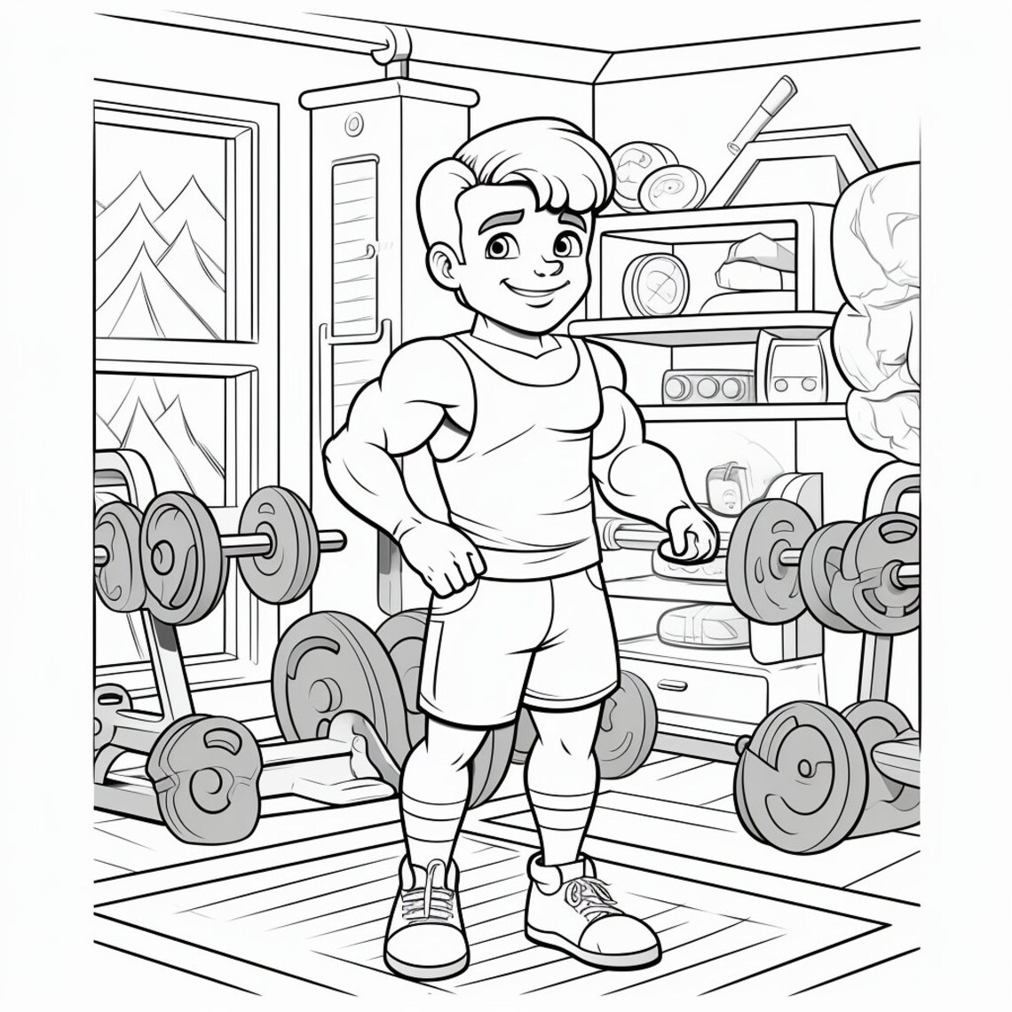 Coloring Page for Kids Gym Edition - Etsy