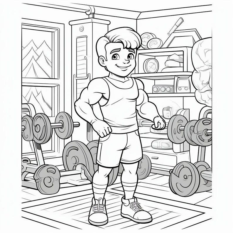 Coloring Page for Kids Gym Edition - Etsy