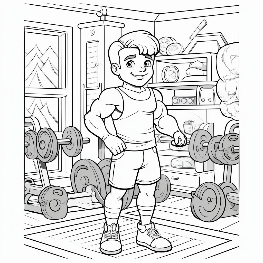 Coloring Page for Kids Gym Edition - Etsy