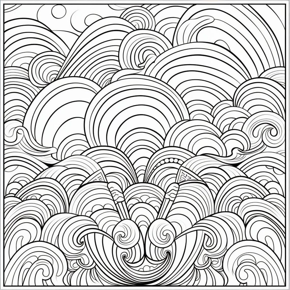 Coloring Page for Adults Level Difficult - Etsy