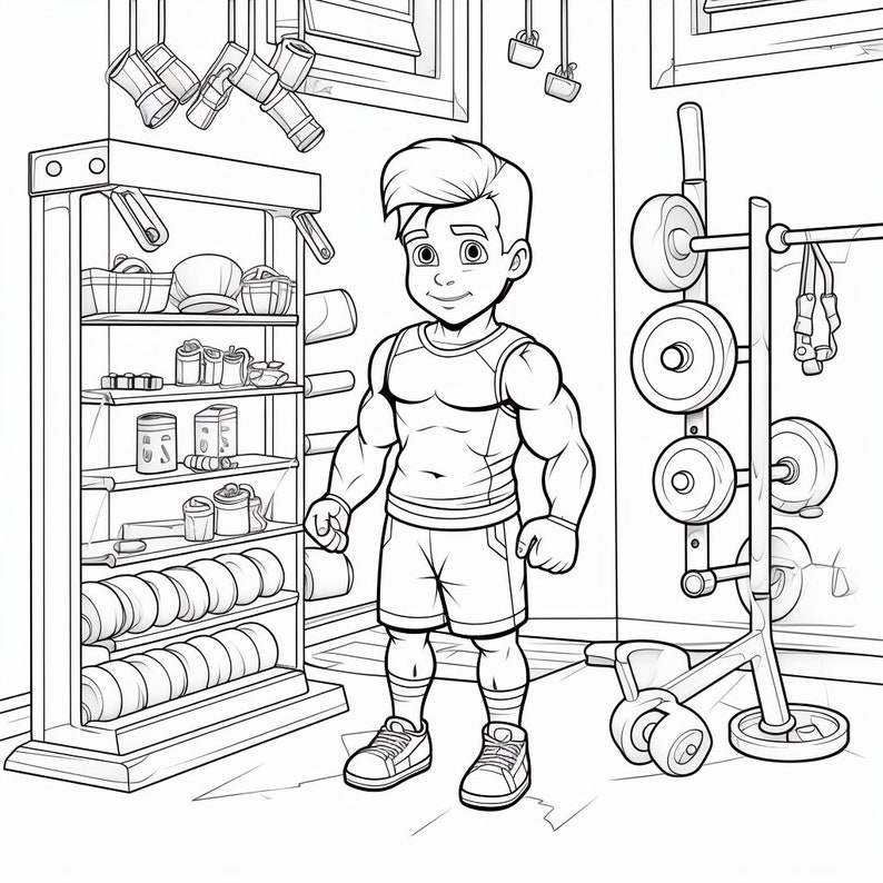 Coloring Page for Kids Gym Edition - Etsy