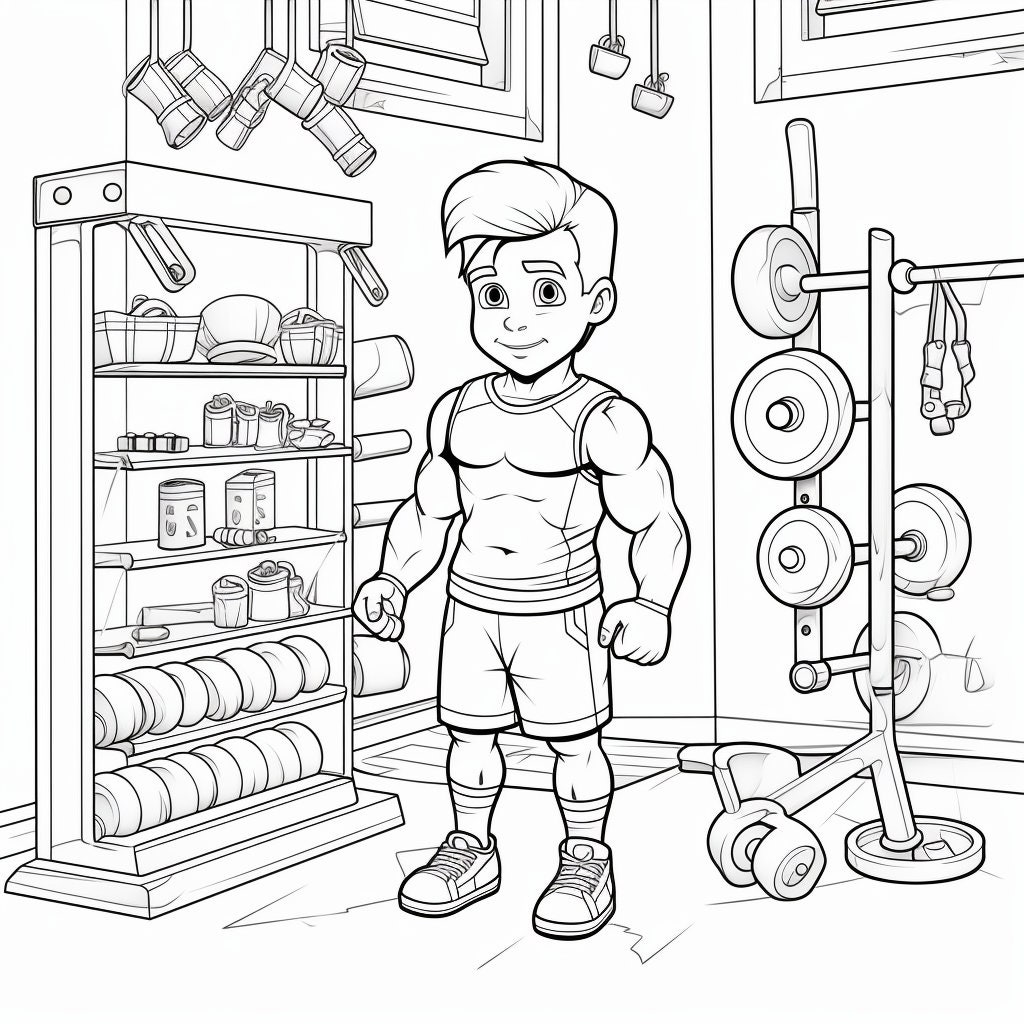 Coloring Page for Kids Gym Edition - Etsy
