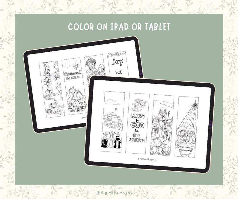 8 Nativity Coloring Bookmarks, Christmas Gift for Kids and Family ...