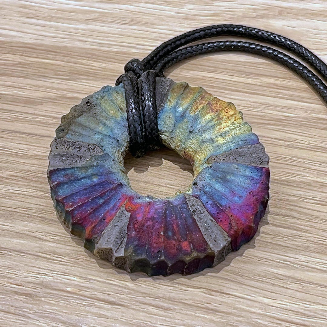Kubi M008 Circle Ring Raku Pendant Necklace - Etsy