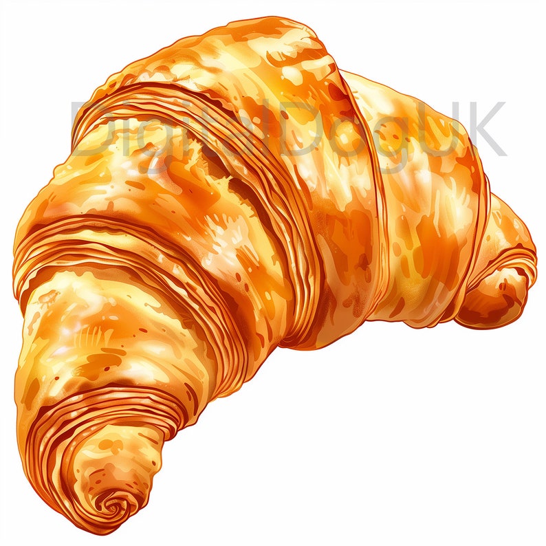 Watercolor Clipart Bundle Croissants, Scrap Journal, Paper Crafts ...