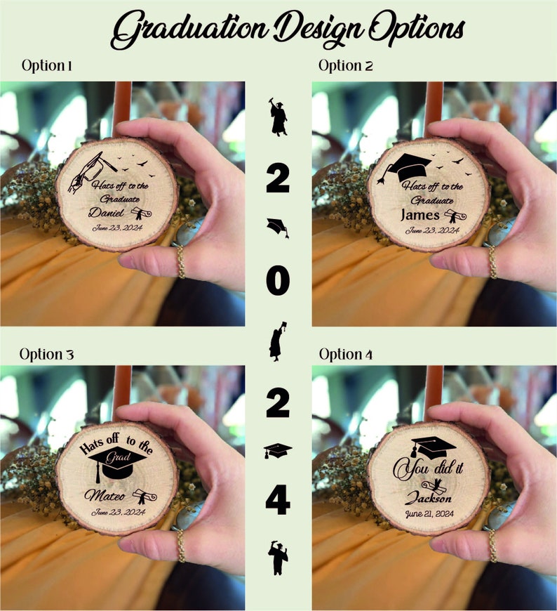 Custom Graduation Party Favors, Wooden Graduation Coasters Set, Senior ...