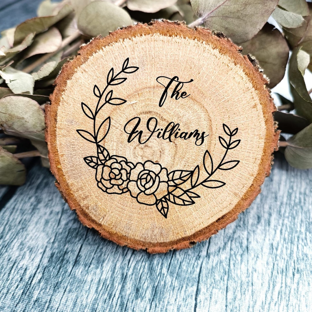Custom Wood Slice Wedding Favors Laser Engraved With Names Personalized ...