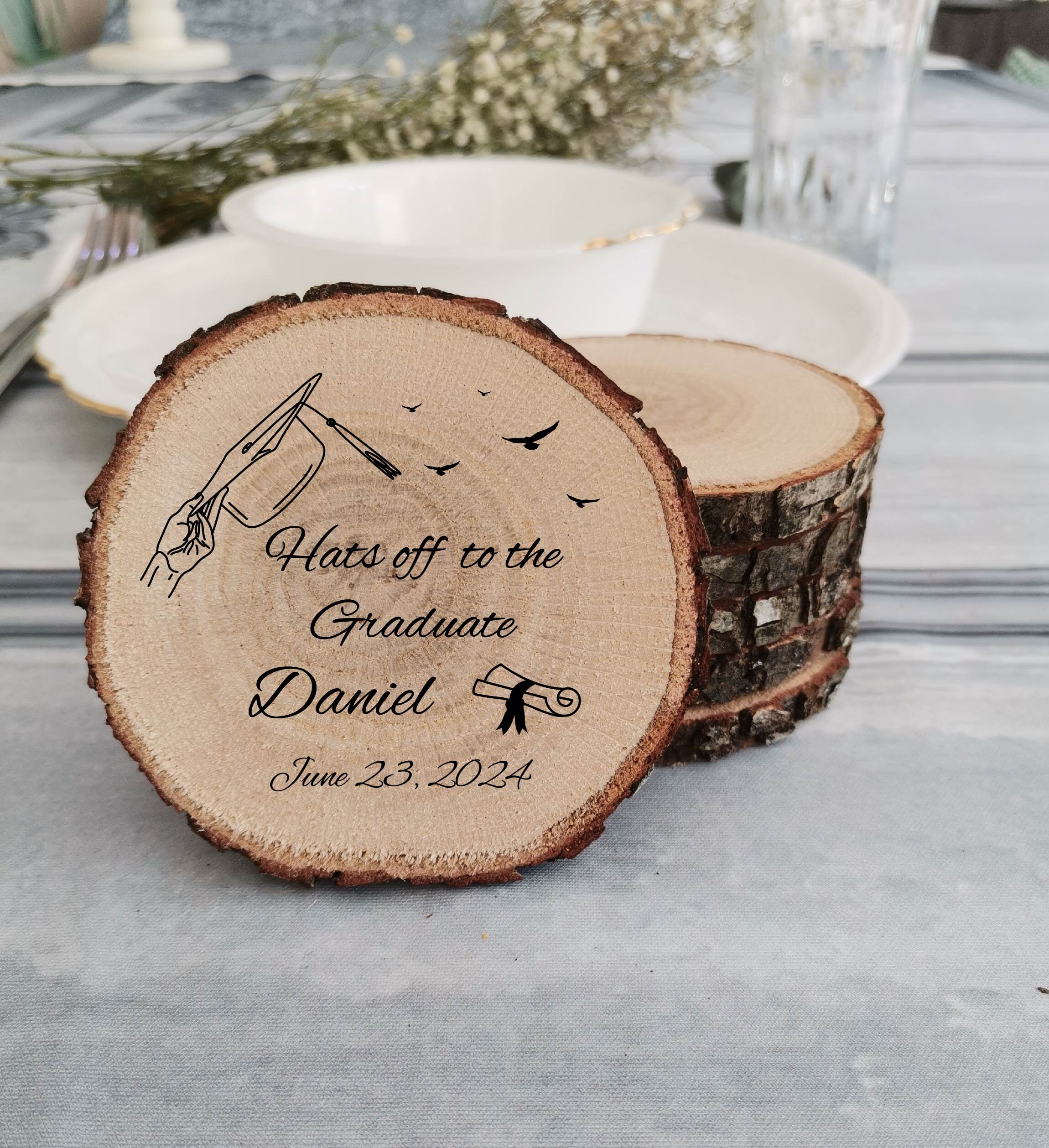 Custom Graduation Party Favors, Wooden Graduation Coasters Set, Senior ...